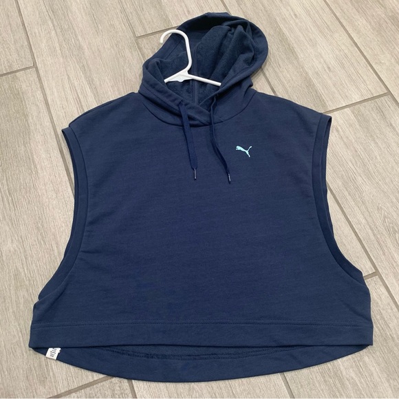 Puma | Jackets & Coats | Puma Sleeveless Blue Hoodie | Poshmark